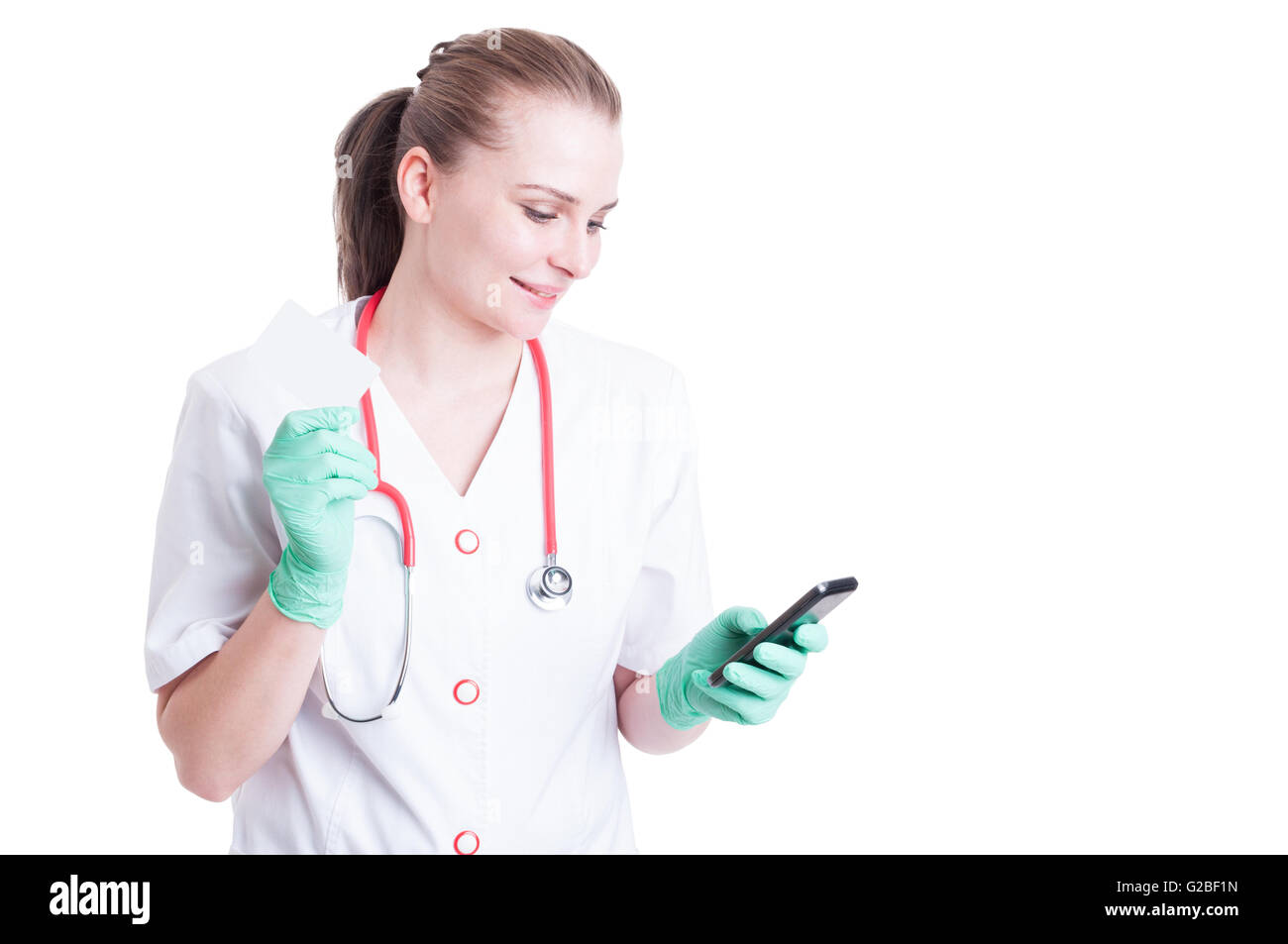 Young female doctor wearing Cut Out Stock Images & Pictures - Alamy