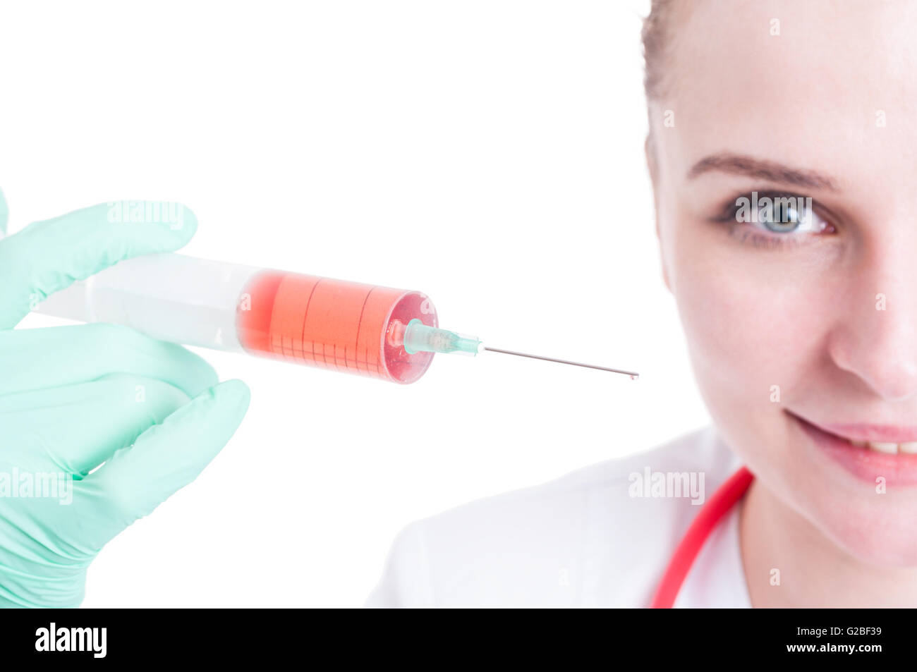 Doctor with big injection hi-res stock photography and images - Alamy