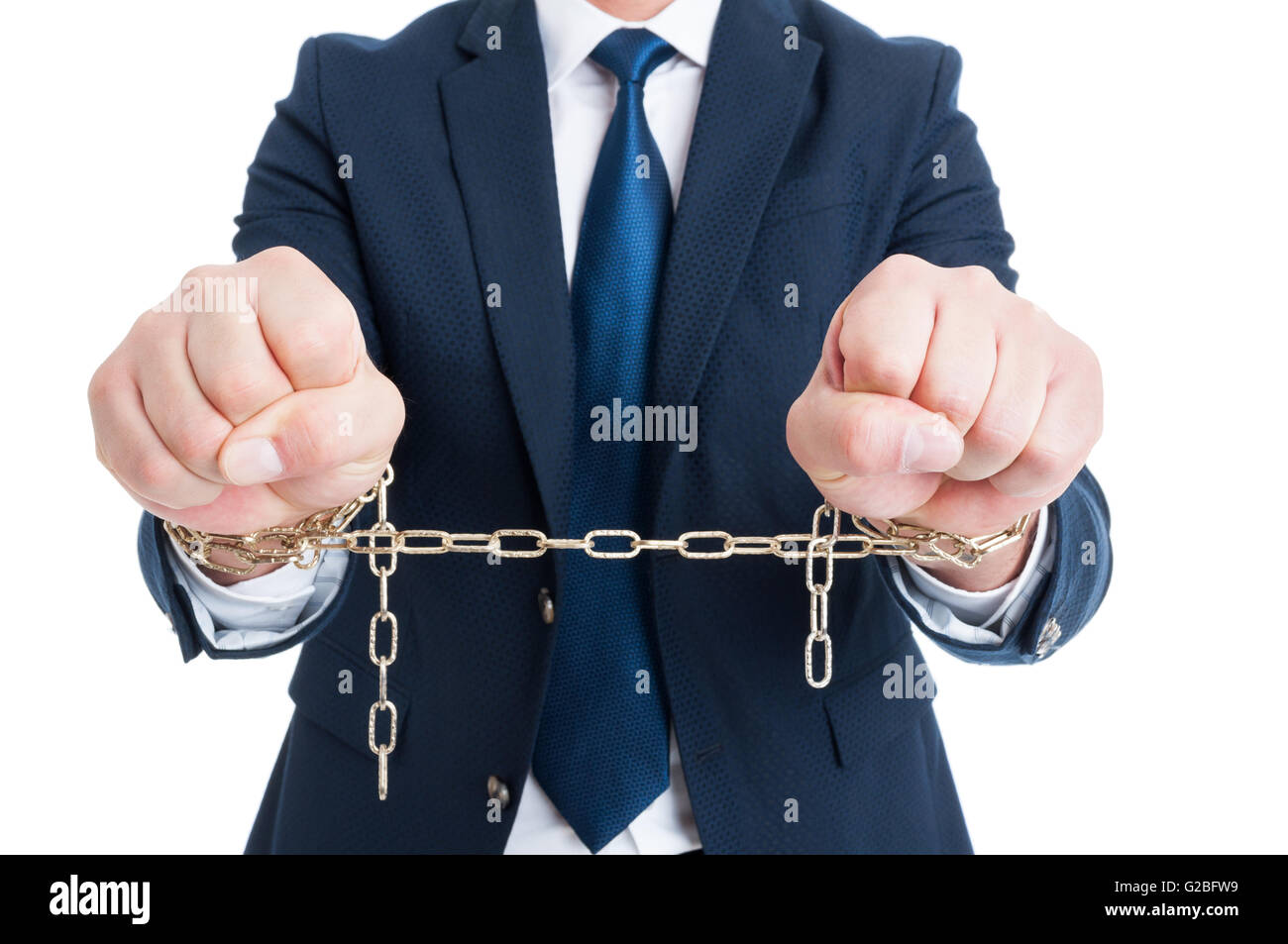 Man breaking handcuffs hi-res stock photography and images - Alamy