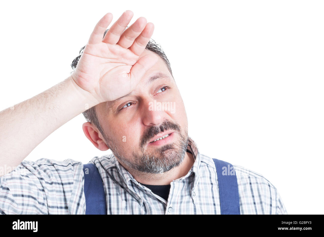 Closeup stressed man standing on hi-res stock photography and images ...