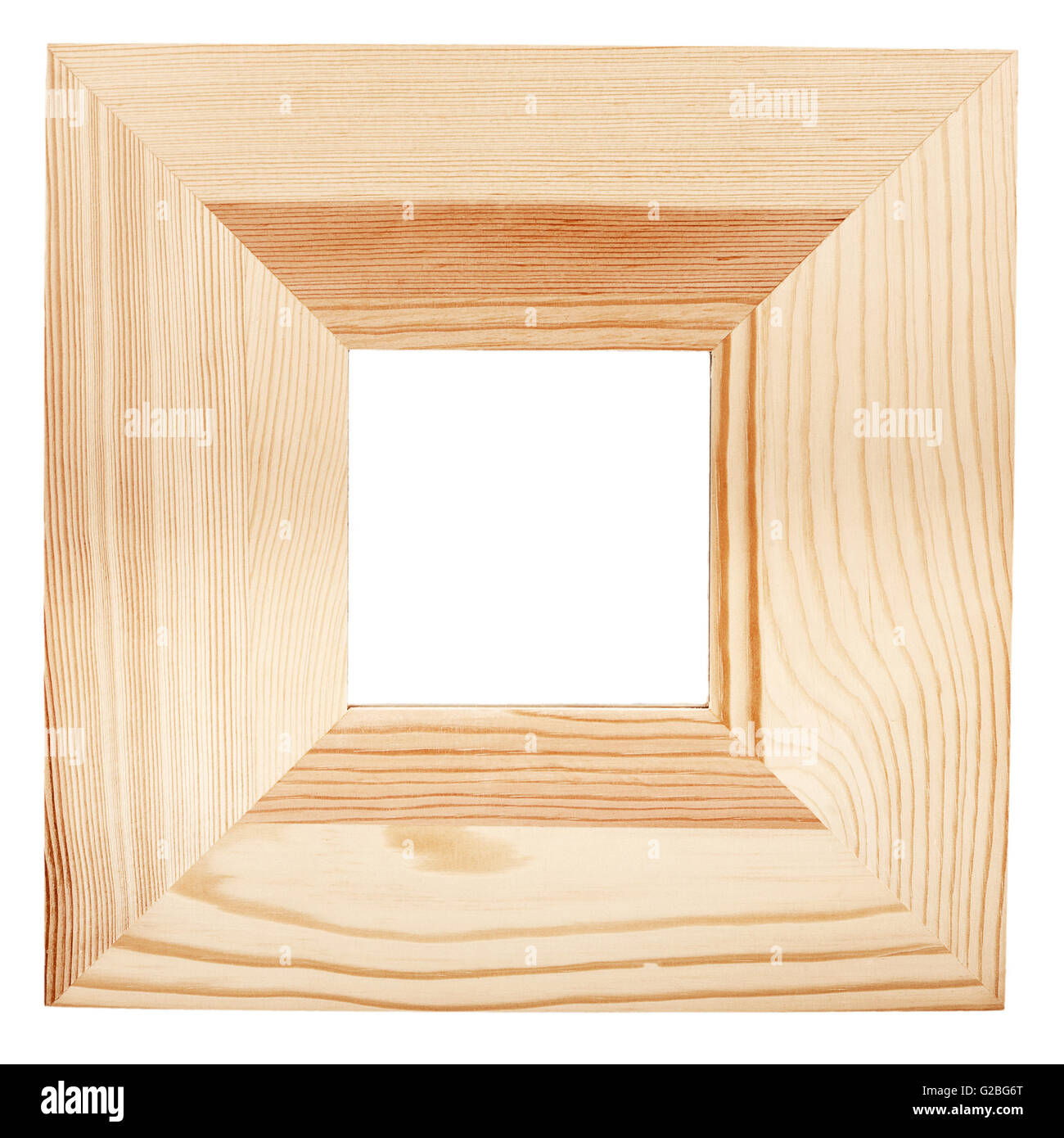 Square wooden frame isolated on white Stock Photo - Alamy