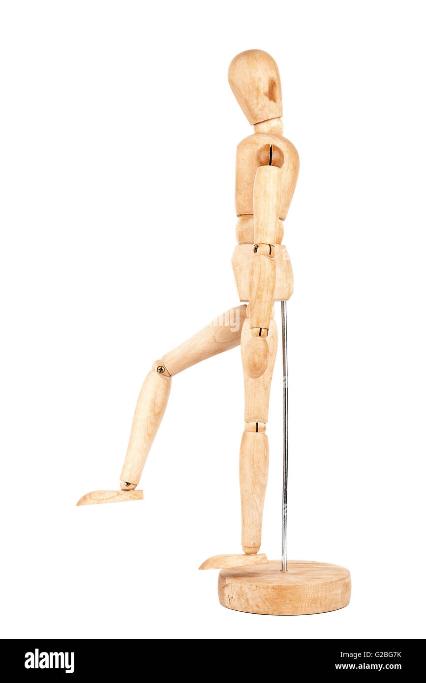 Wooden dummy isolated on a white background Stock Photo - Alamy