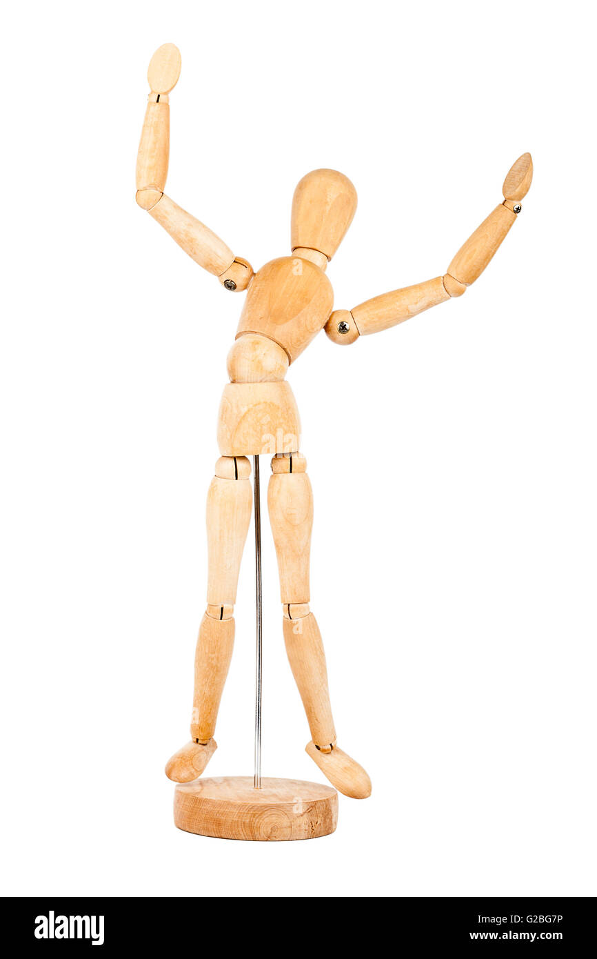 Wooden dummy isolated on a white background Stock Photo - Alamy