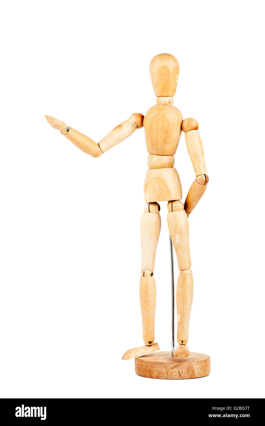Wooden dummy isolated on a white background Stock Photo - Alamy
