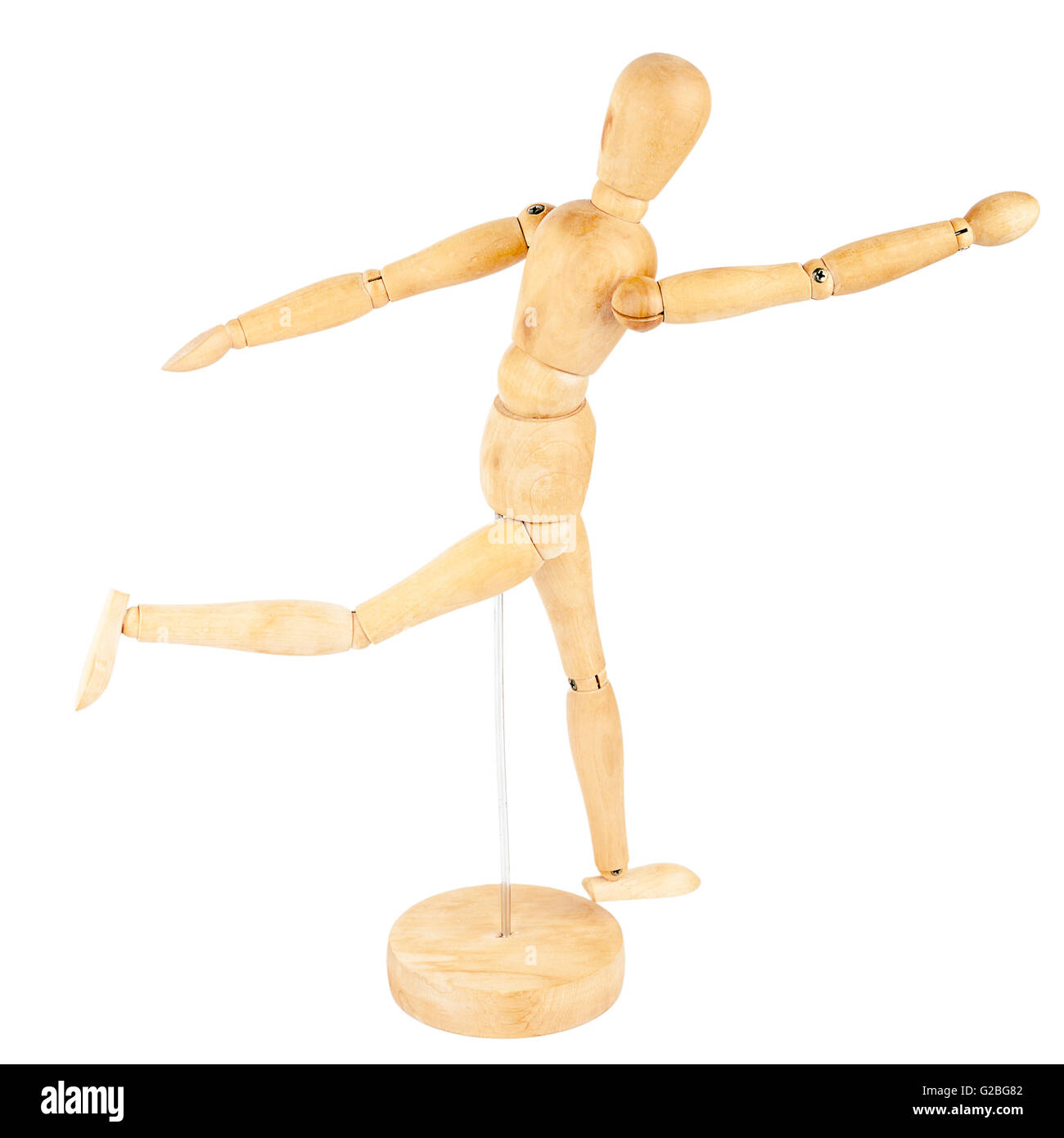 Wooden dummy isolated on a white background Stock Photo - Alamy