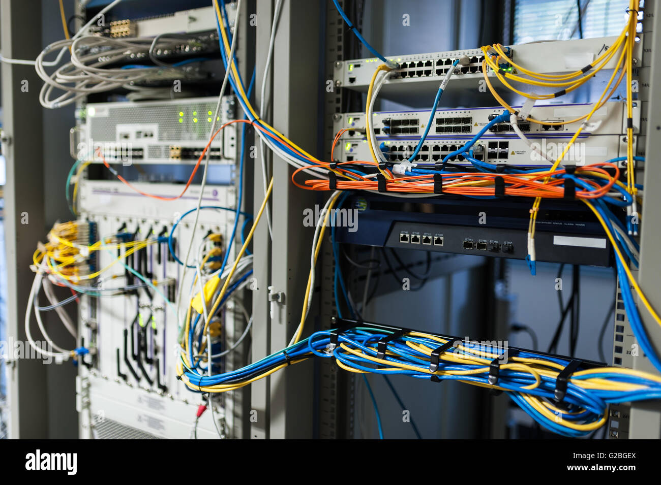 Core switch technology in network room place Stock Photo - Alamy