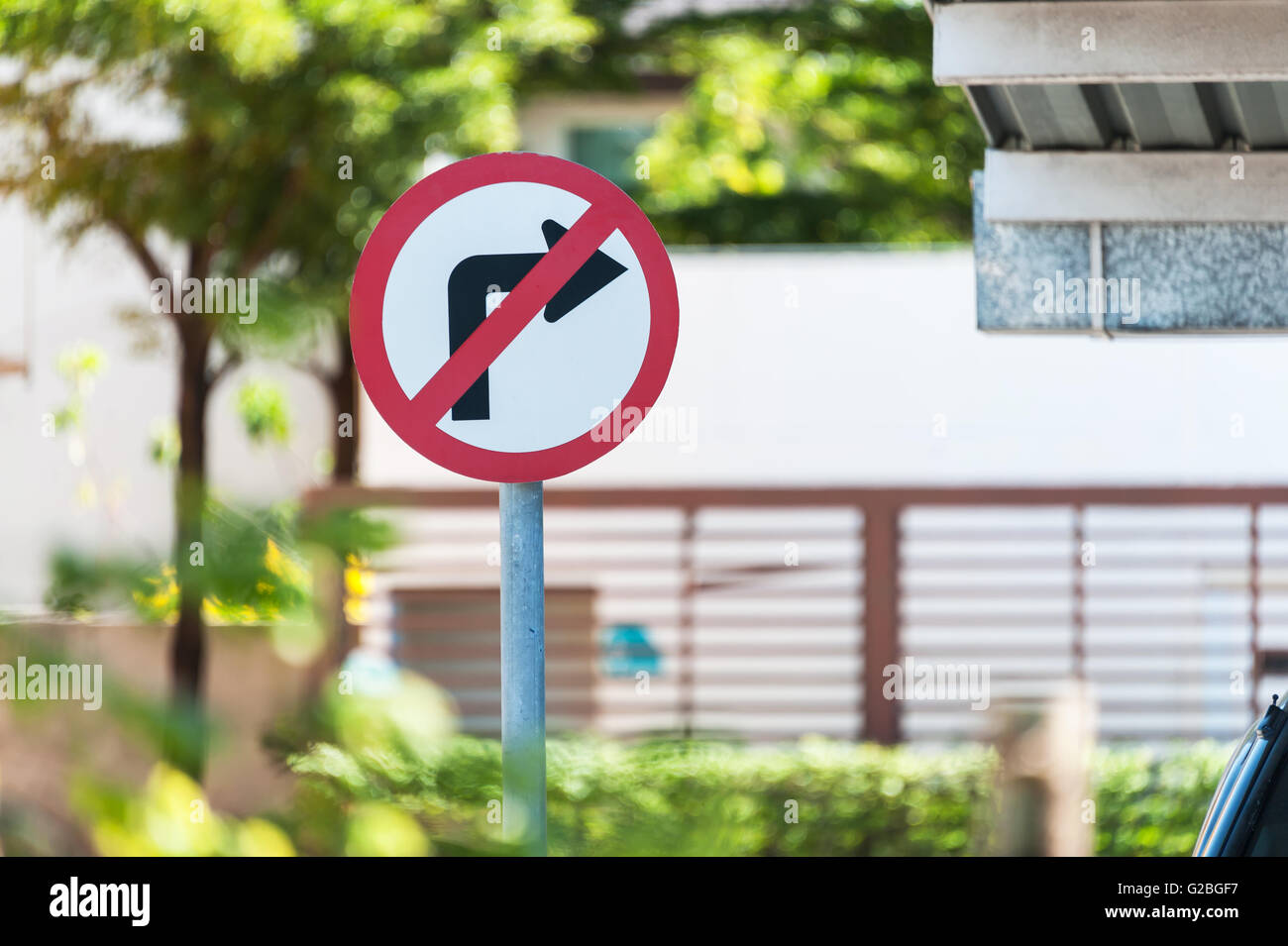 Do not turn sign in nature place Stock Photo - Alamy