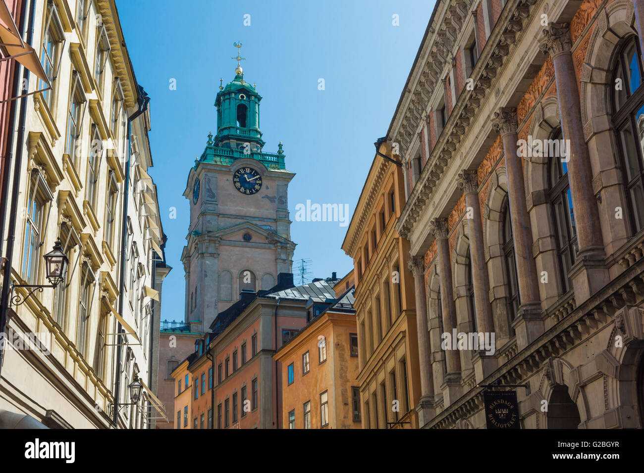 Church of St. Nicholas is the oldest church in Gamla Stan, the old town ...