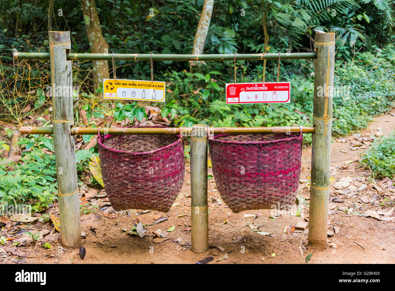 Baskets for rubbish, trashbin, waste separation, indeed Kuang Si ...