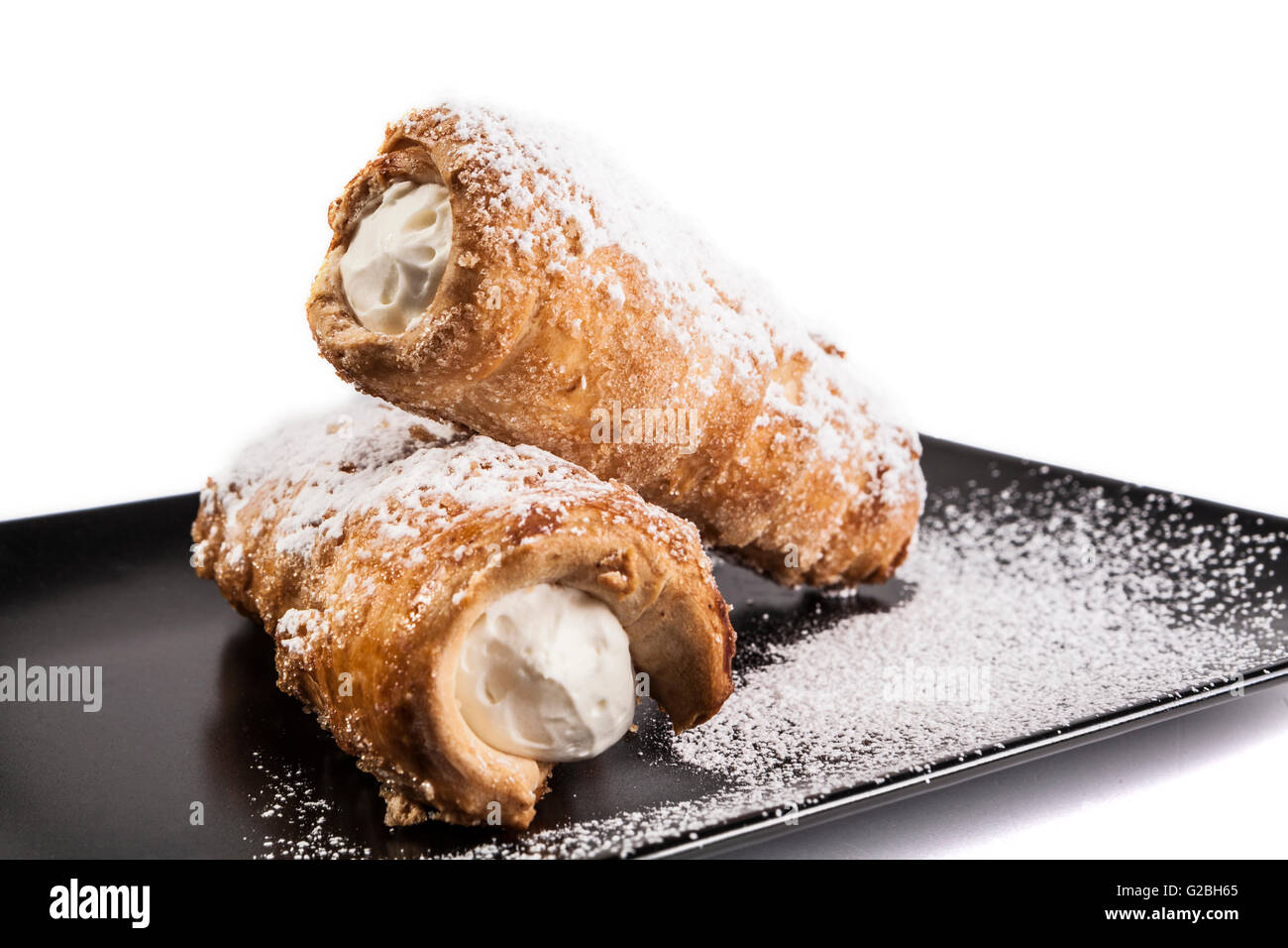 Sweets on plate isolated on white background with shadow Stock Photo ...