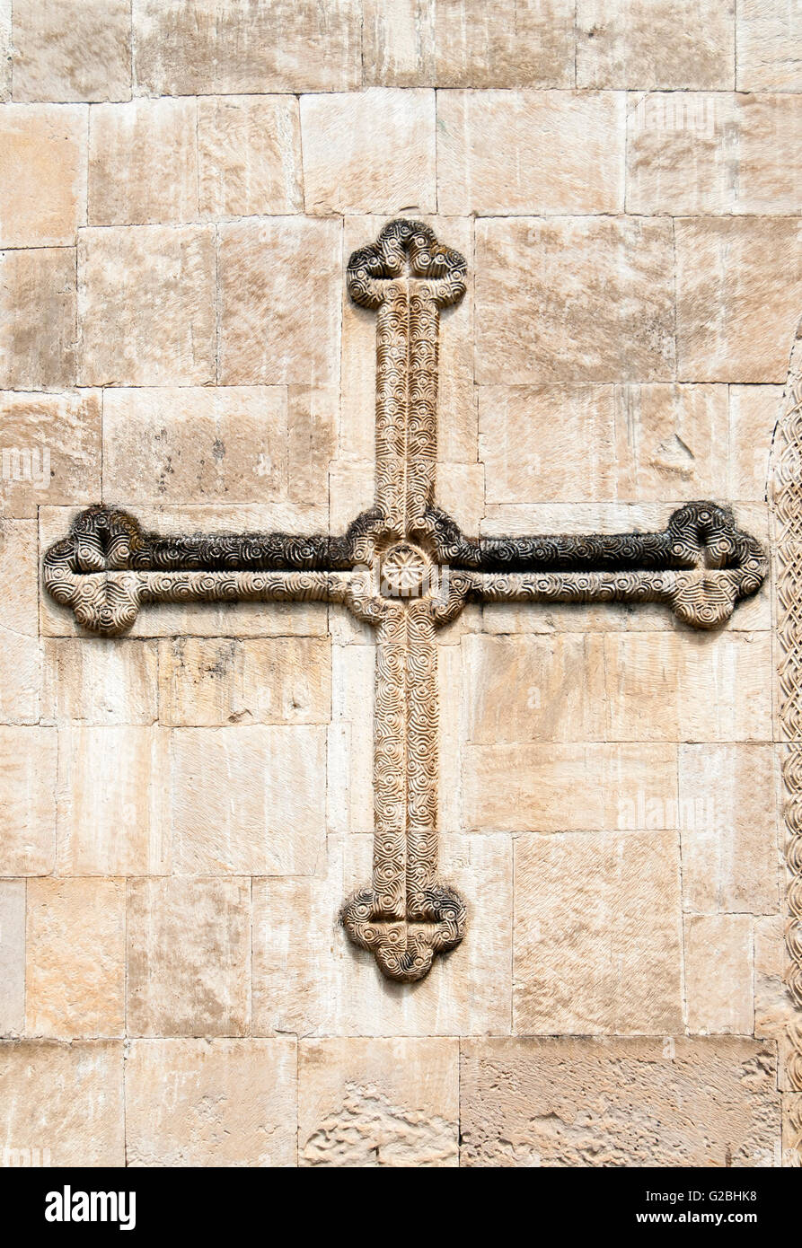 Georgian Orthodox cross, Barakoni Church of the Mother of God, near ...