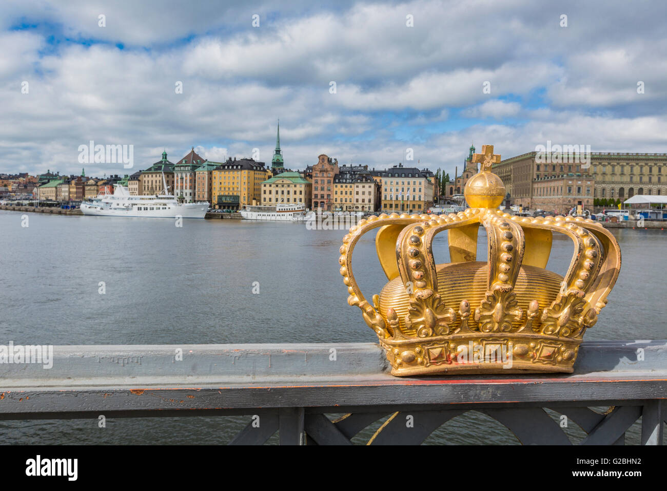 Skeppsholmsbron (Skeppsholm Bridge) With Its Famous Golden Crown In ...