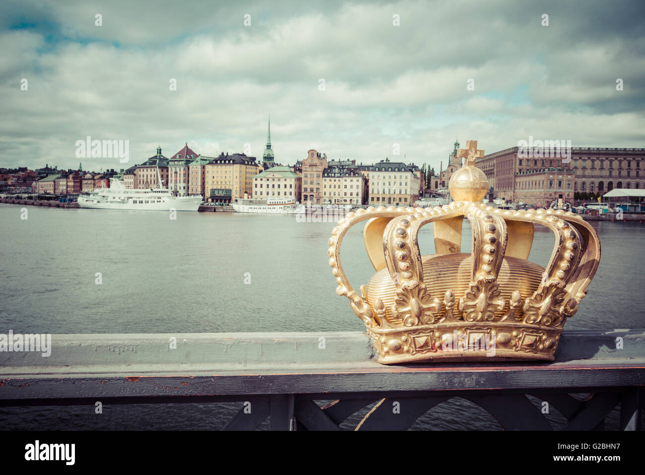 Skeppsholmsbron (Skeppsholm Bridge) With Its Famous Golden Crown In ...