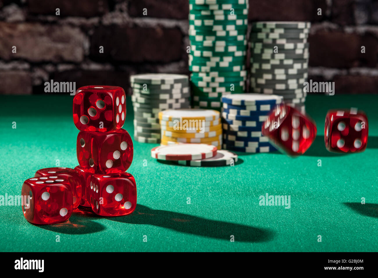 Red green white dice hi-res stock photography and images - Alamy