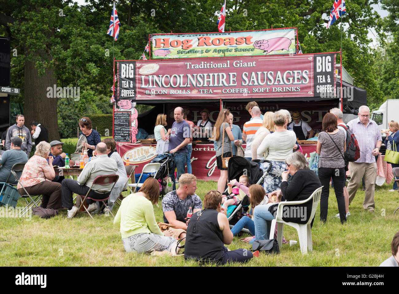 Lincolnshire sausage food stand at a country show Stock Photo - Alamy