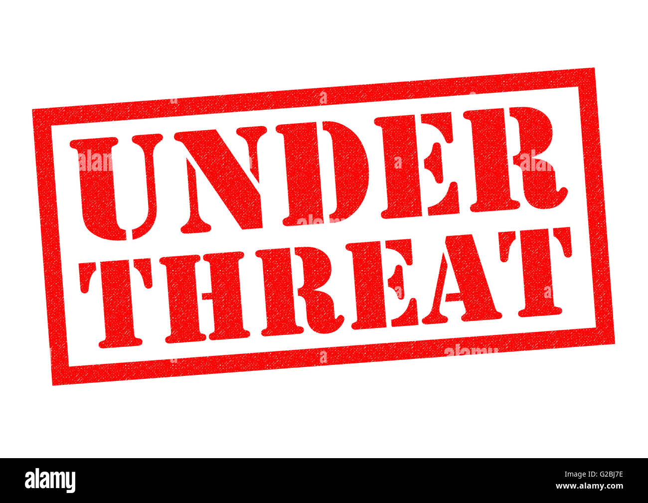 UNDER THREAT red Rubber Stamp over a white background Stock Photo - Alamy