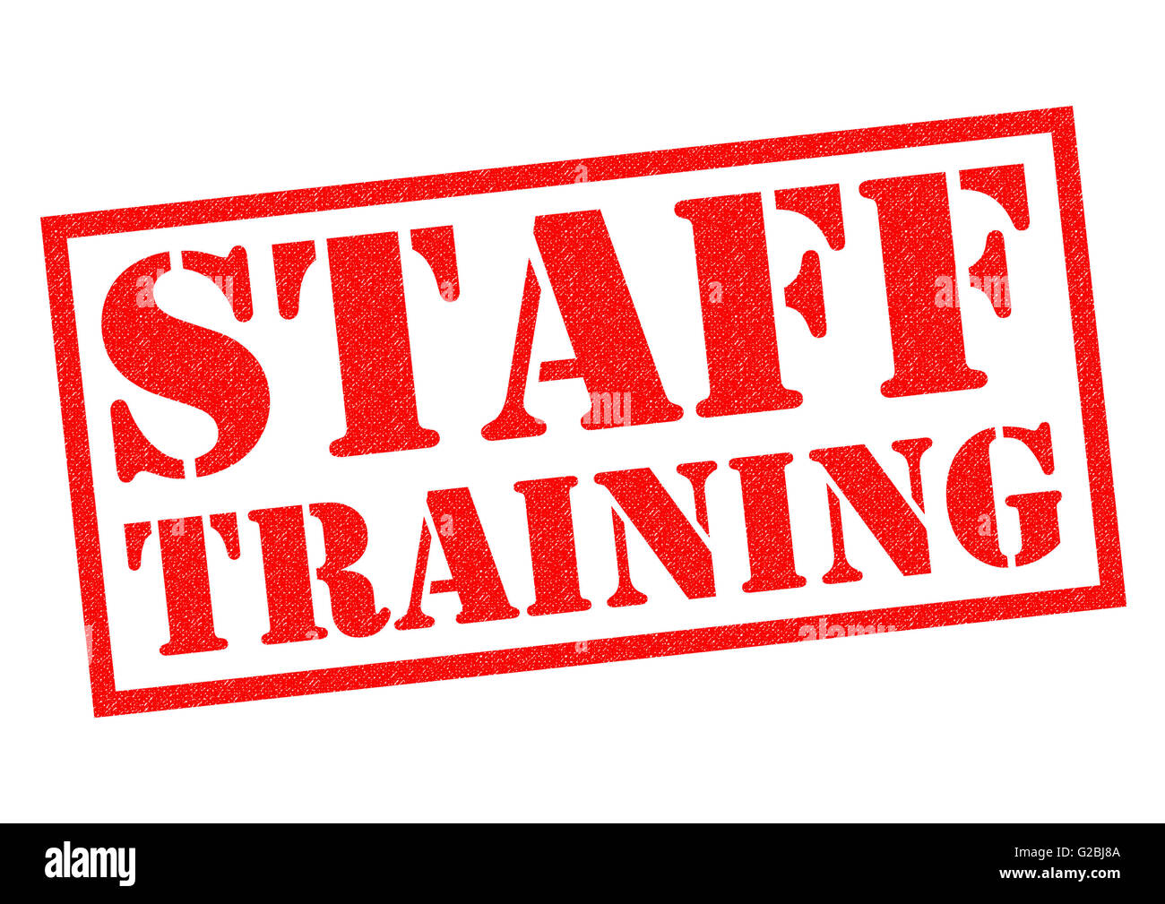 STAFF TRAINING red Rubber Stamp over a white background Stock Photo - Alamy