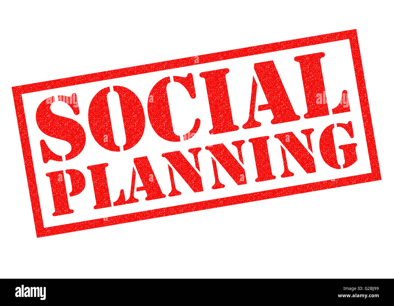SOCIAL PLANNING red Rubber Stamp over a white background Stock Photo ...