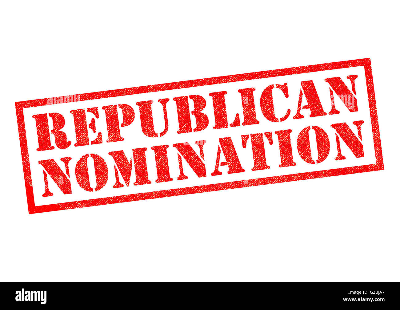 REPUBLICAN NOMINATION red Rubber Stamp over a white background Stock ...