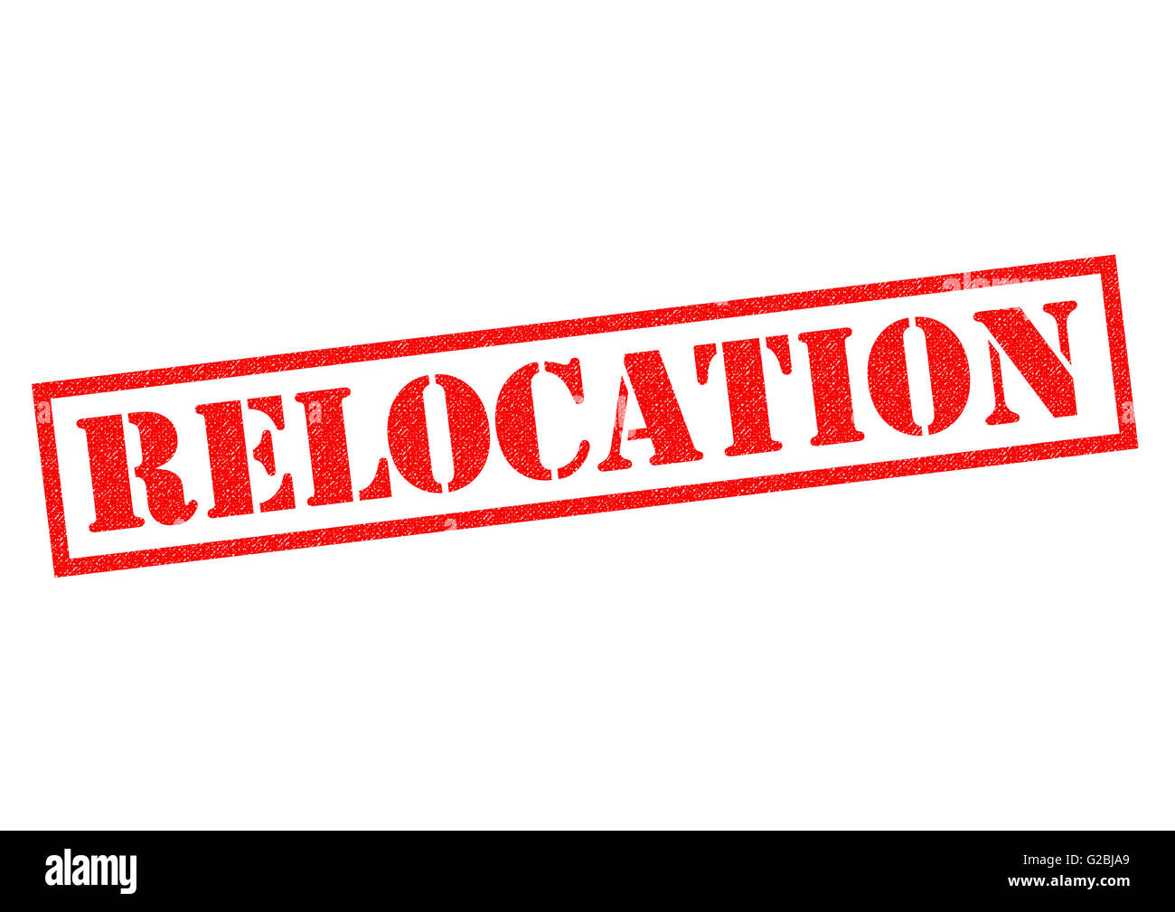 RELOCATION red Rubber Stamp over a white background Stock Photo - Alamy