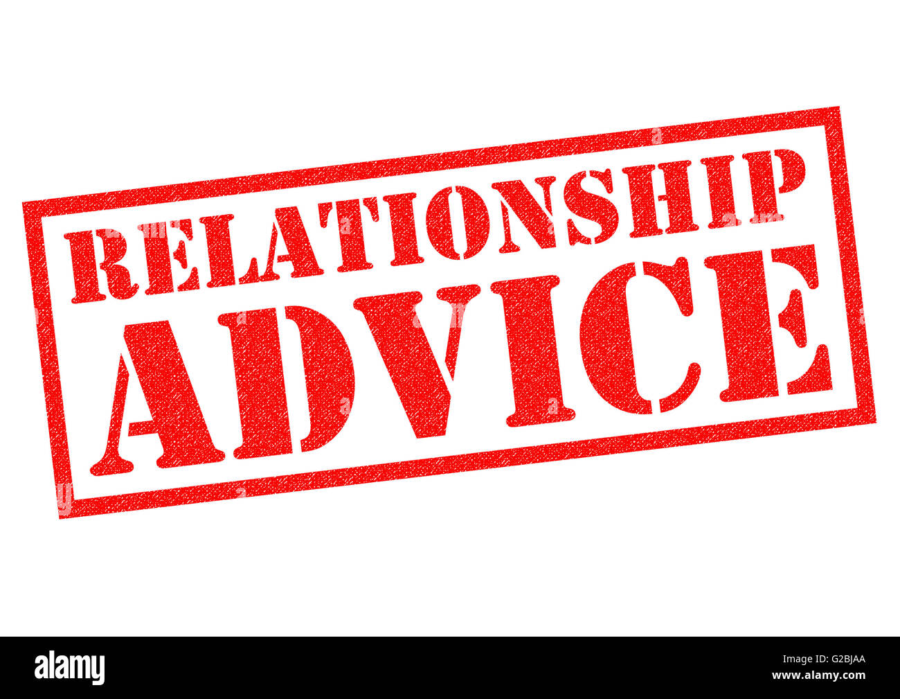 RELATIONSHIP ADVICE red Rubber Stamp over a white background Stock ...