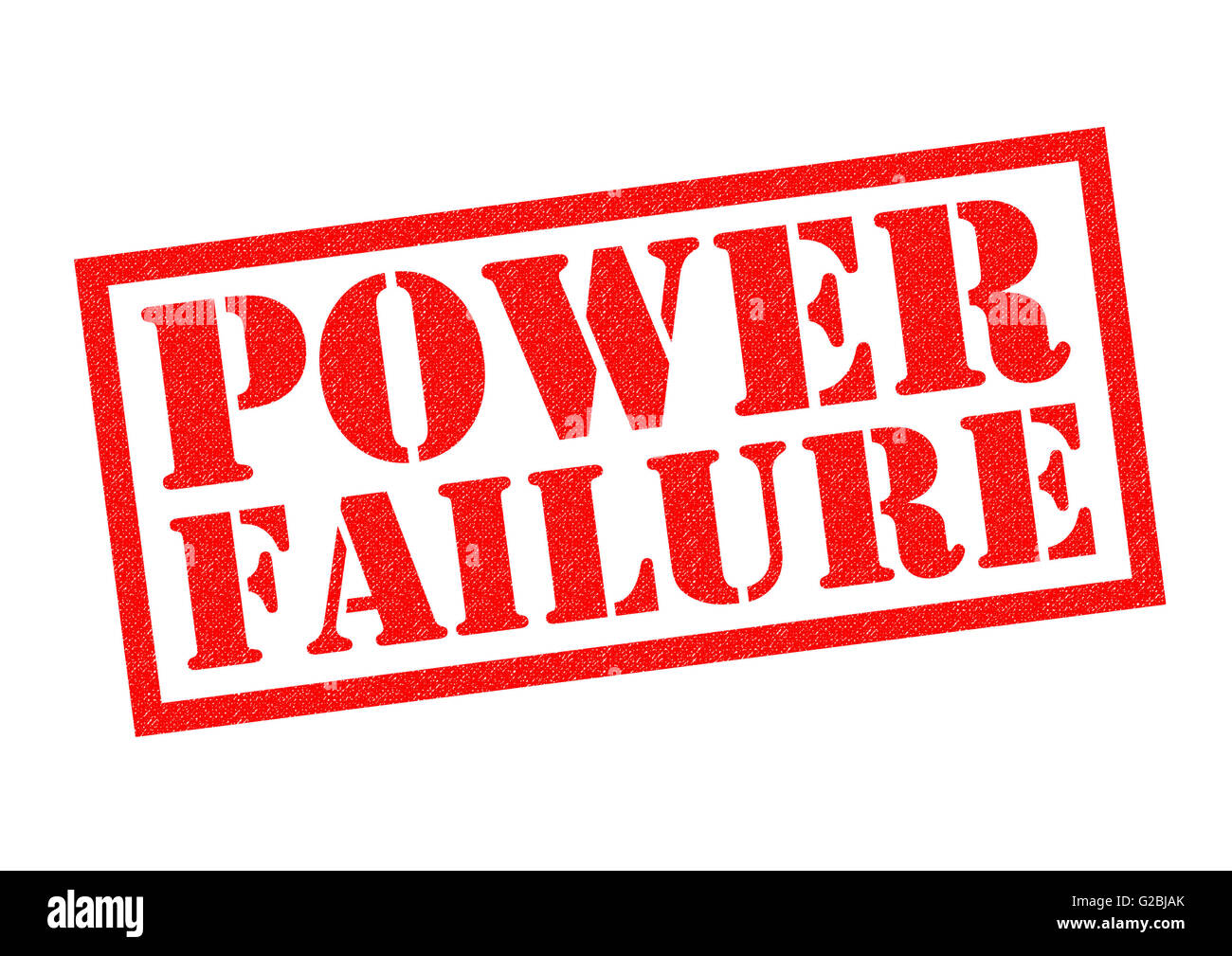 POWER FAILURE red Rubber Stamp over a white background Stock Photo - Alamy