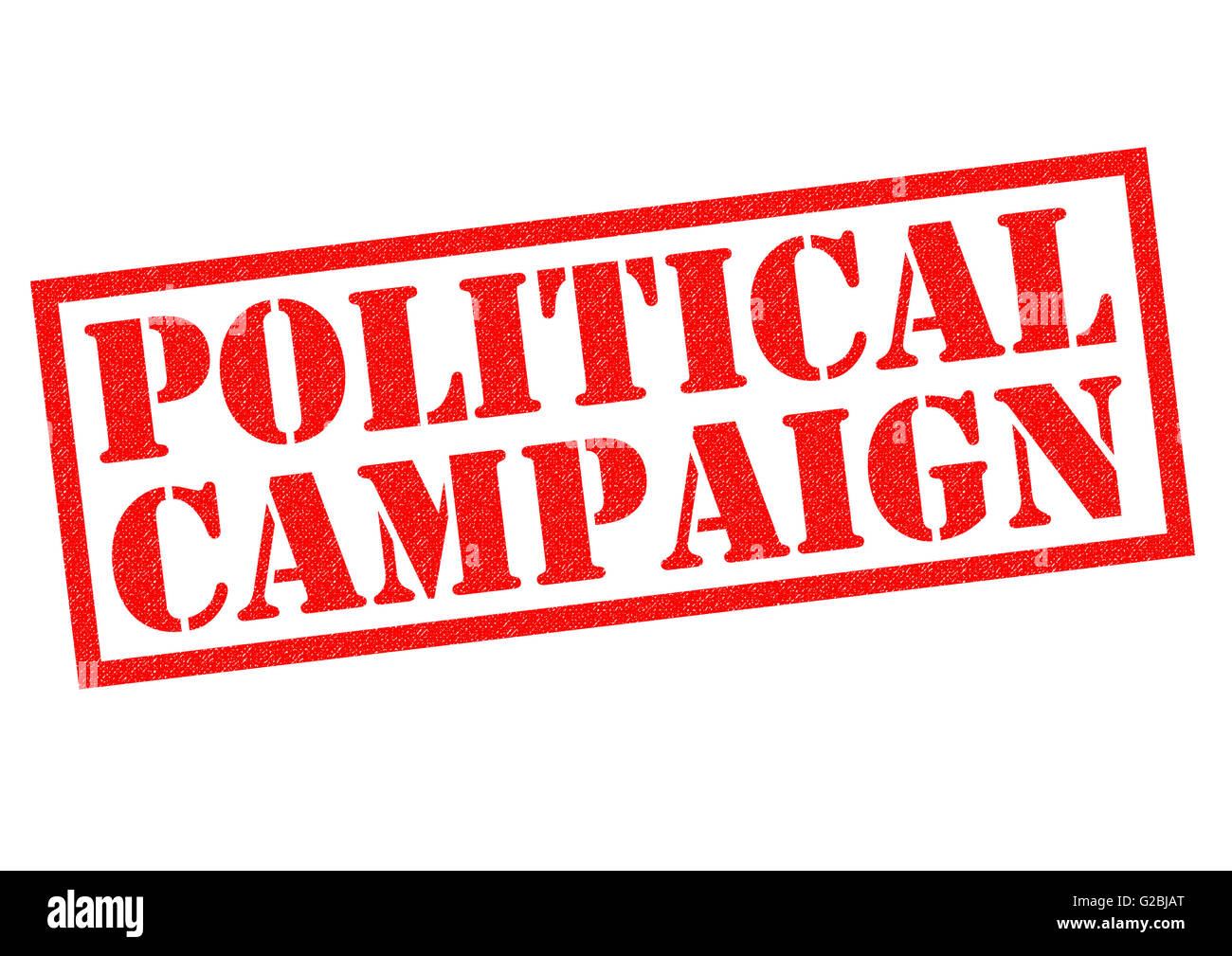 POLITICAL CAMPAIGN red Rubber Stamp over a white background Stock Photo ...