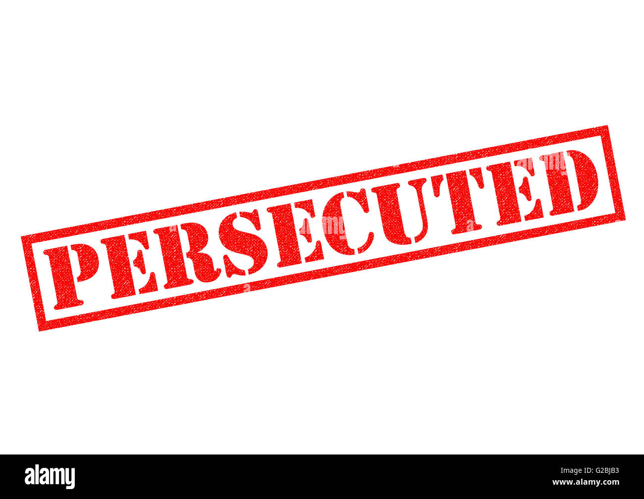PERSECUTED red Rubber Stamp over a white background Stock Photo - Alamy