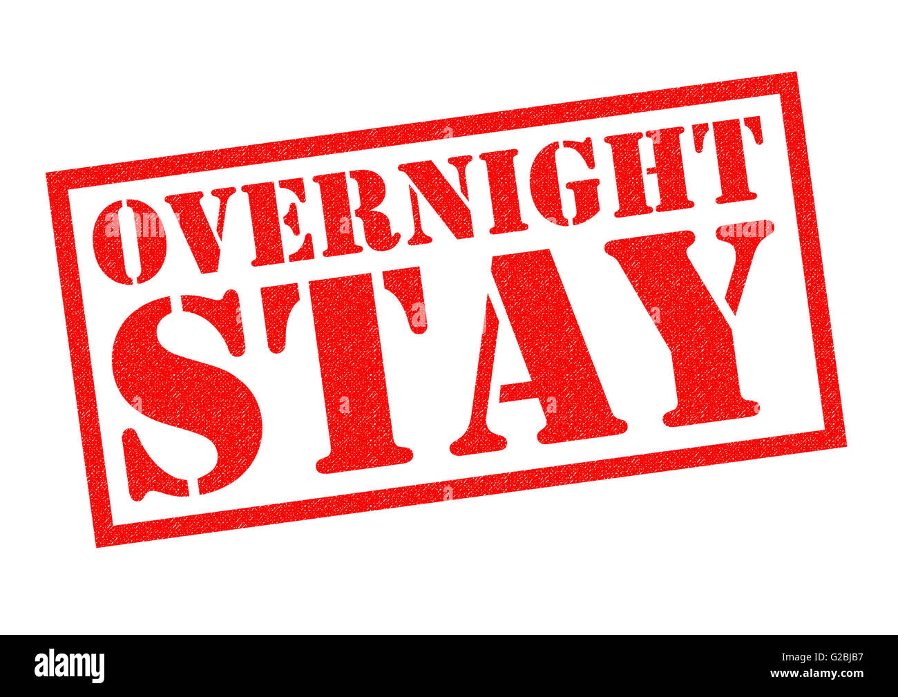 OVERNIGHT STAY red Rubber Stamp over a white background Stock Photo - Alamy