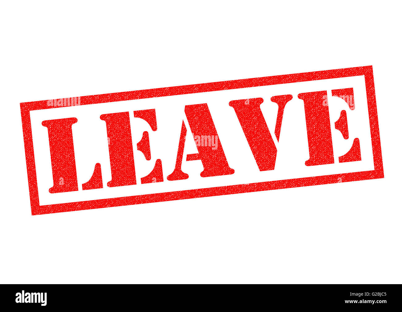 LEAVE red Rubber Stamp over a white background Stock Photo - Alamy