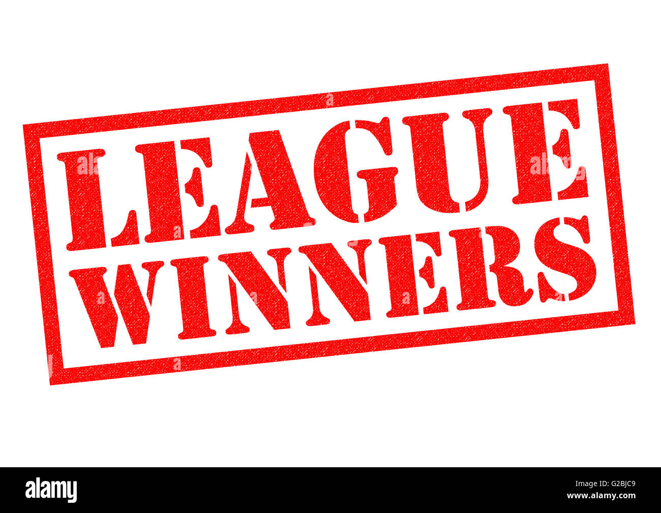LEAGUE WINNERS red Rubber Stamp over a white background Stock Photo - Alamy