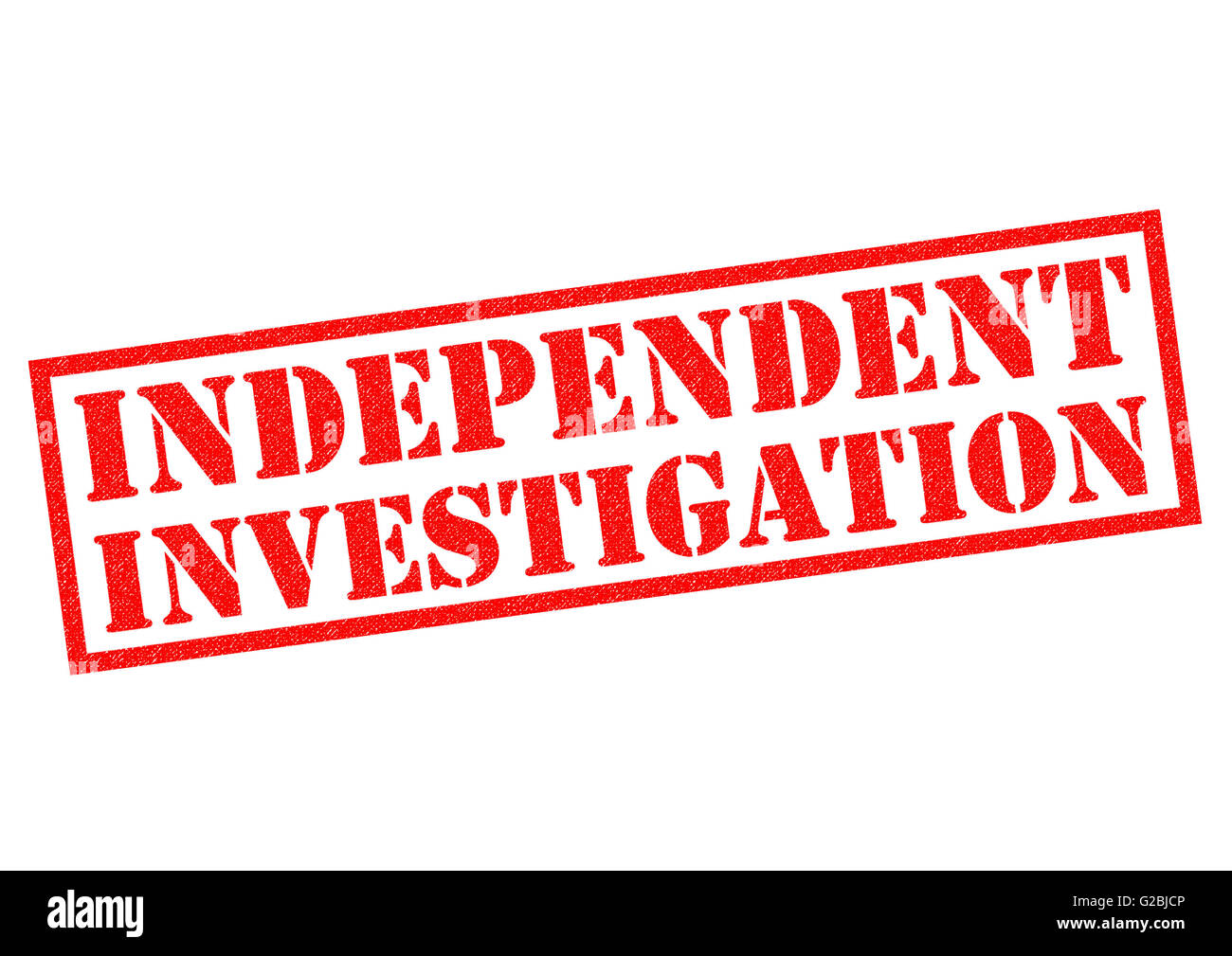 INDEPENDENT INVESTIGATION red Rubber Stamp over a white background ...