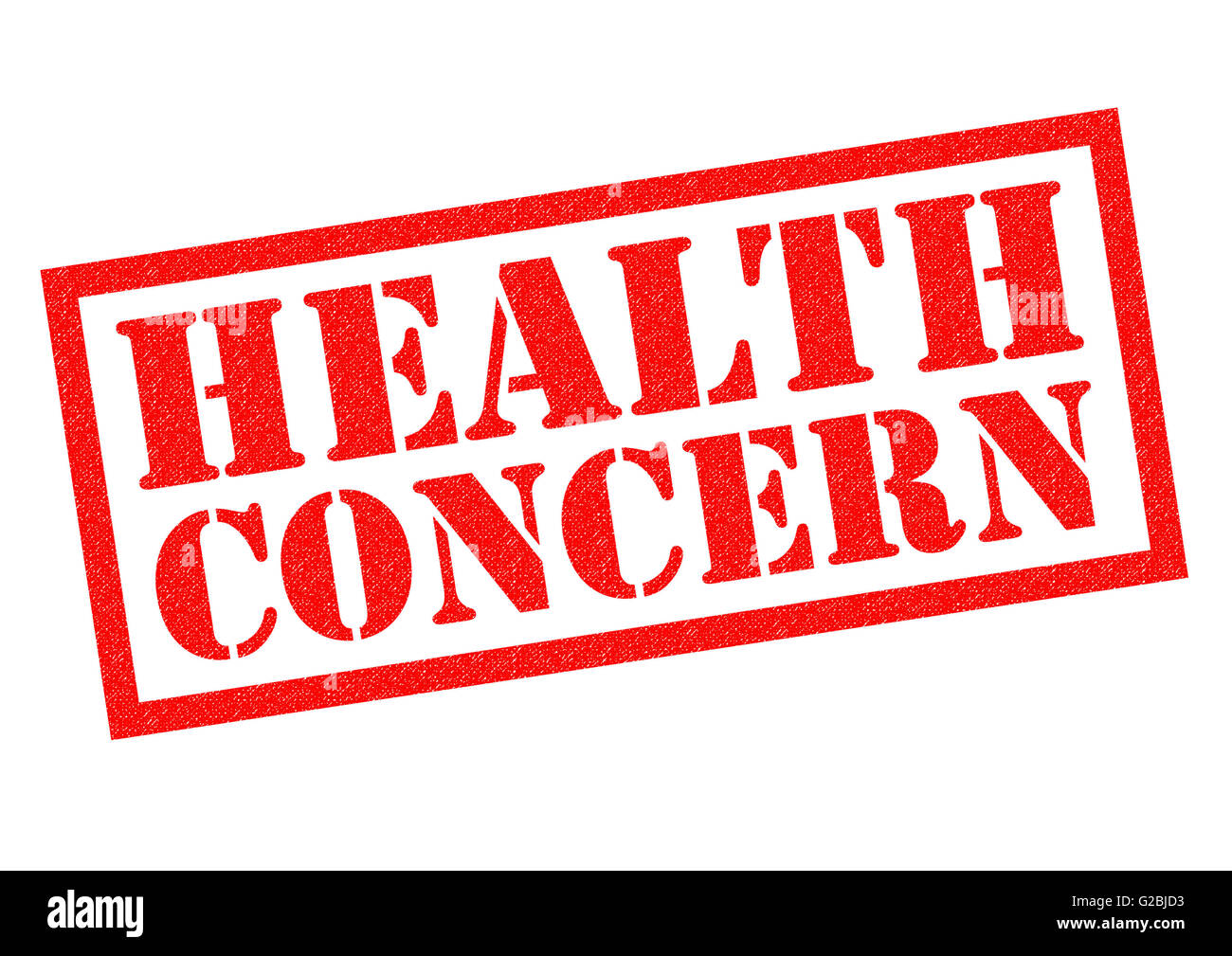 HEALTH CONCERN red Rubber Stamp over a white background Stock Photo - Alamy