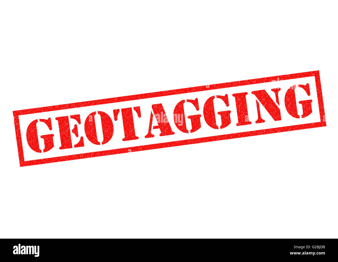 GEOTAGGING red Rubber Stamp over a white background Stock Photo - Alamy