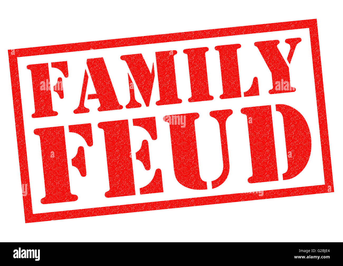 FAMILY FEUD red Rubber Stamp over a white background Stock Photo - Alamy