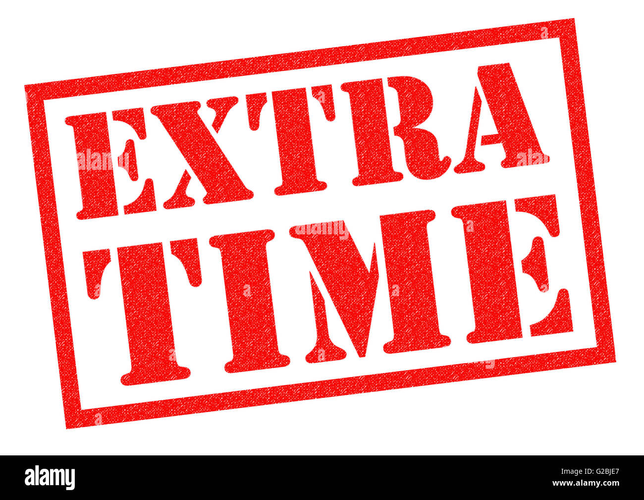 EXTRA TIME red Rubber Stamp over a white background Stock Photo - Alamy