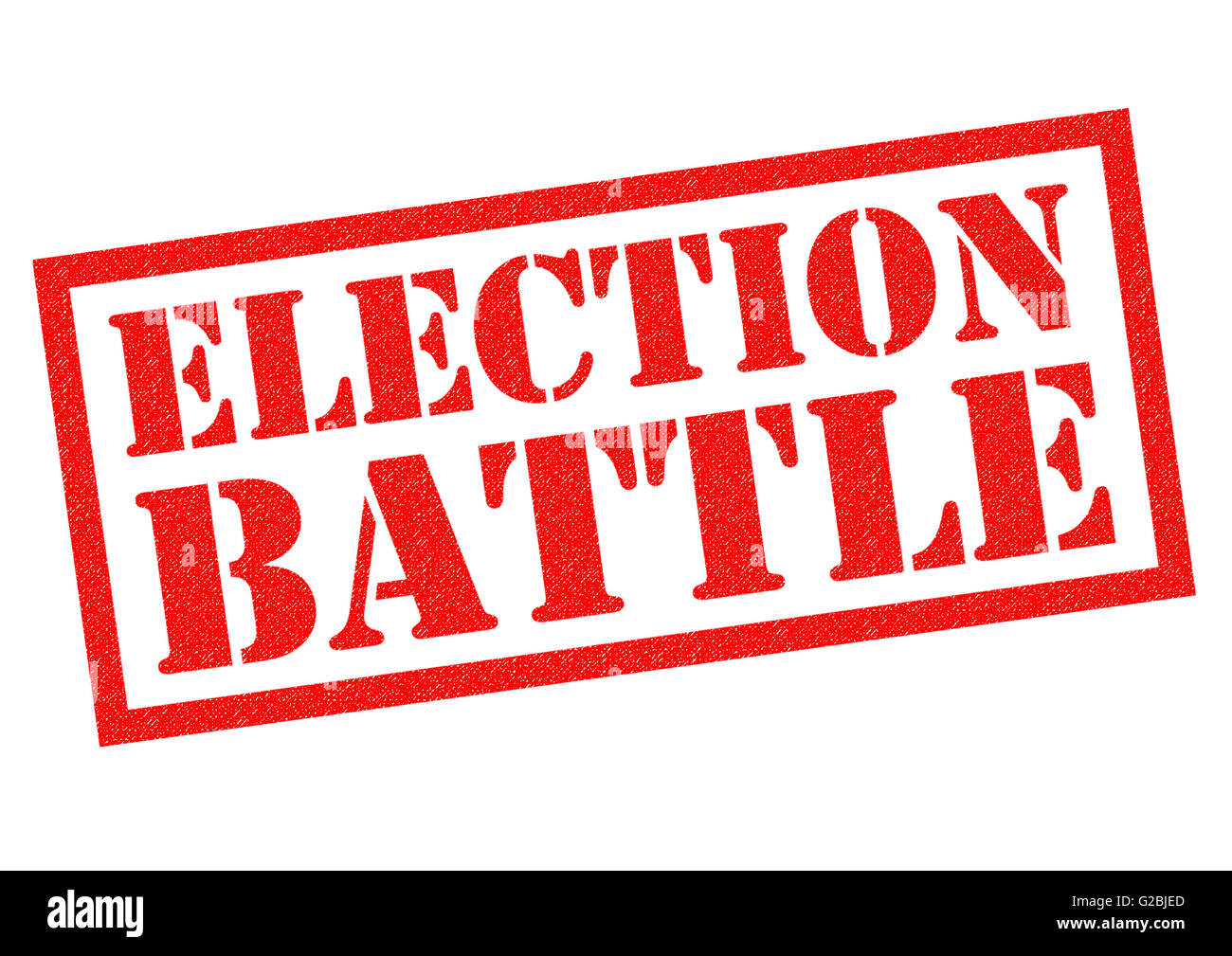ELECTION BATTLE red rubber Stamp over a white background Stock Photo ...