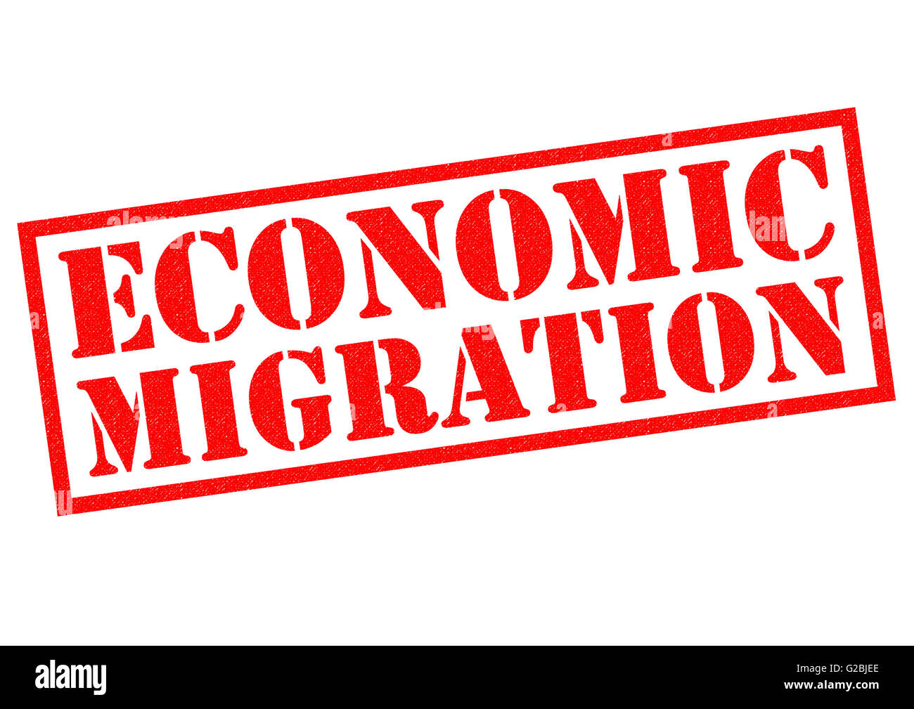 ECONOMIC MIGRATION red Rubber Stamp over a white background Stock Photo ...