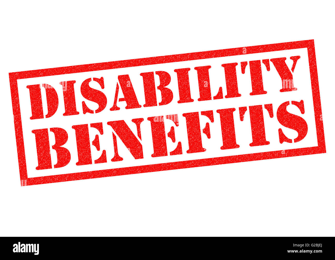 DISABILITY BENEFITS red Rubber Stamp over a white background Stock ...