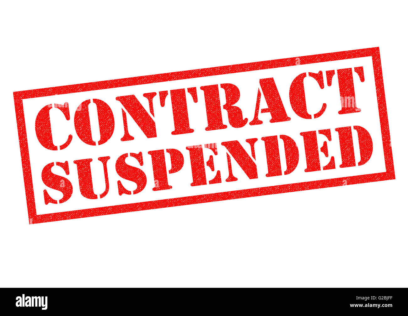 CONTRACT SUSPENSION red Rubber Stamp over a white background Stock ...