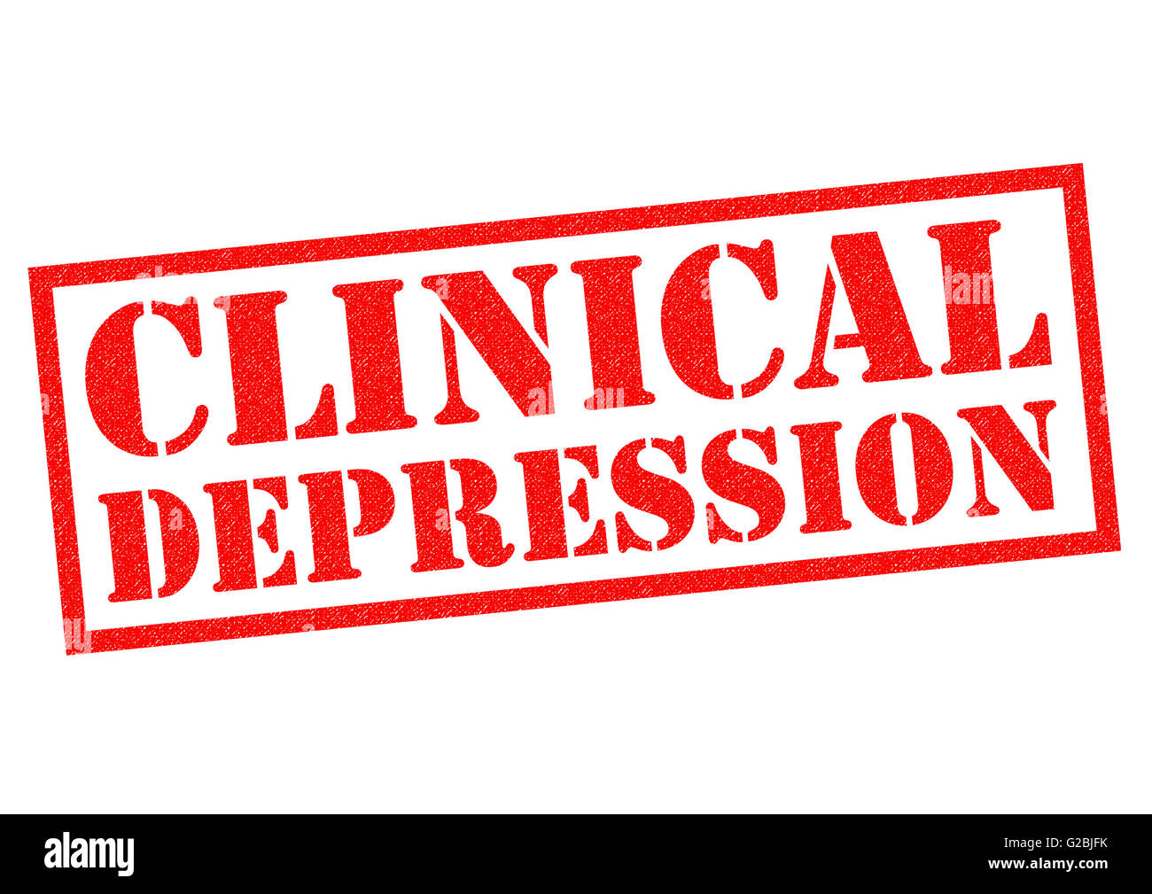 CLINICAL DEPRESSION red Rubber Stamp over a white background Stock ...