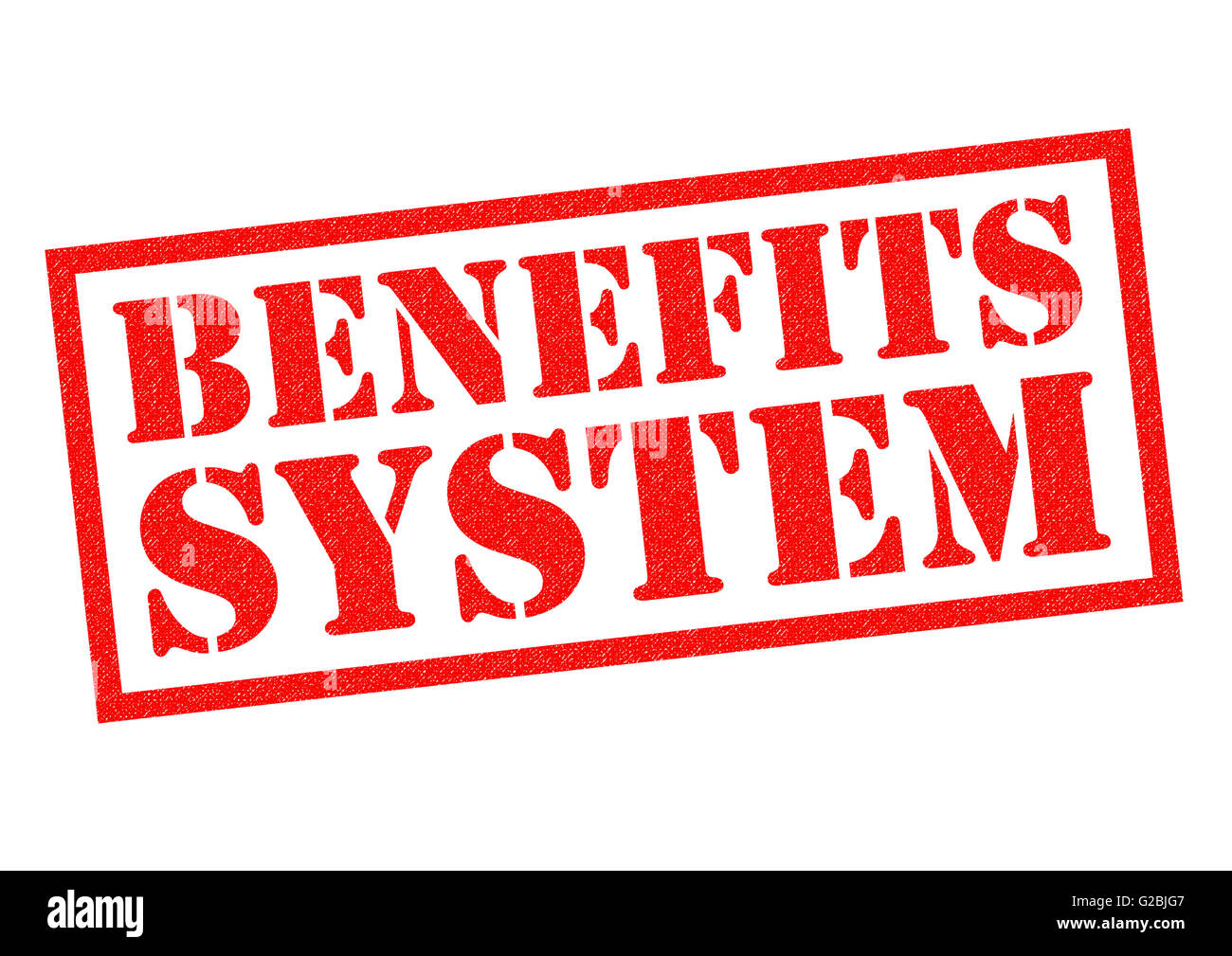 BENEFITS SYSTEM red Rubber Stamp over a white background Stock Photo ...