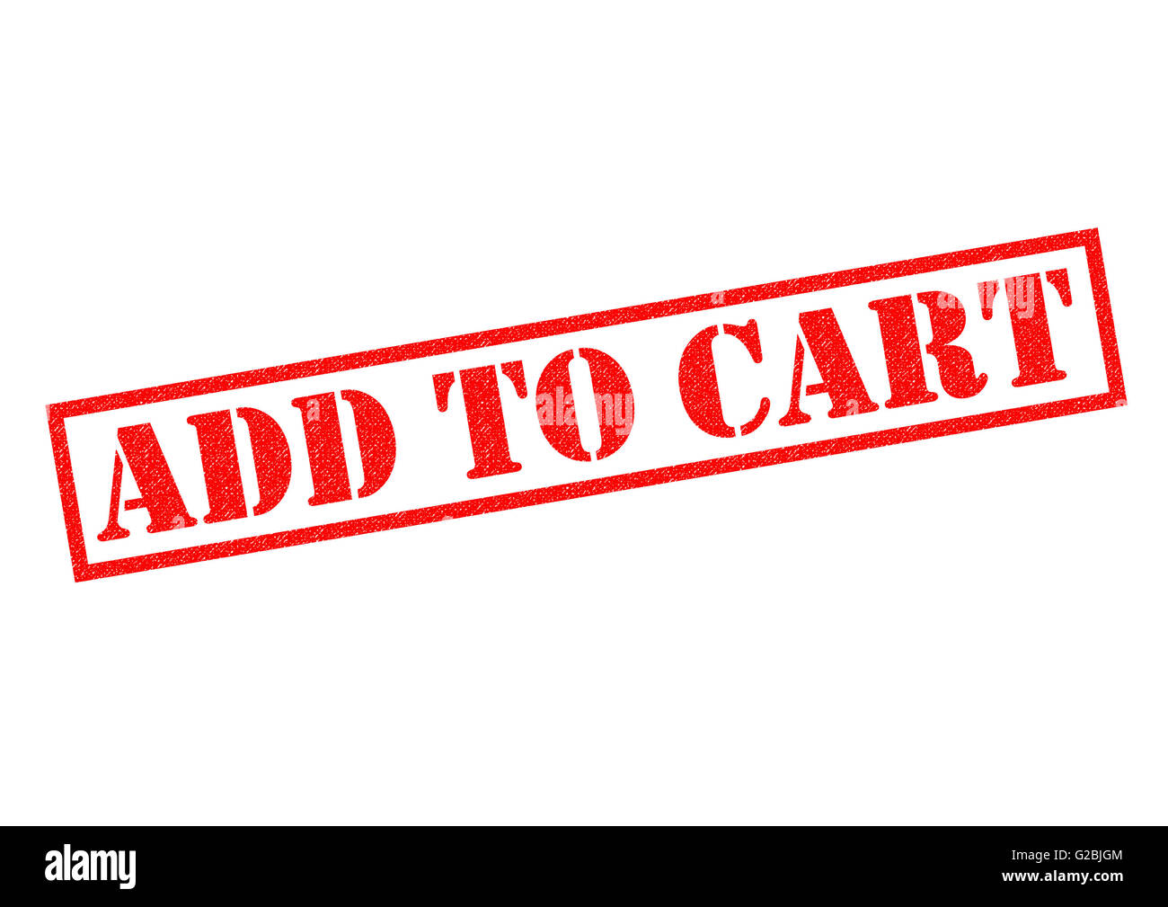 ADD TO CART red Rubber Stamp over a white background Stock Photo - Alamy