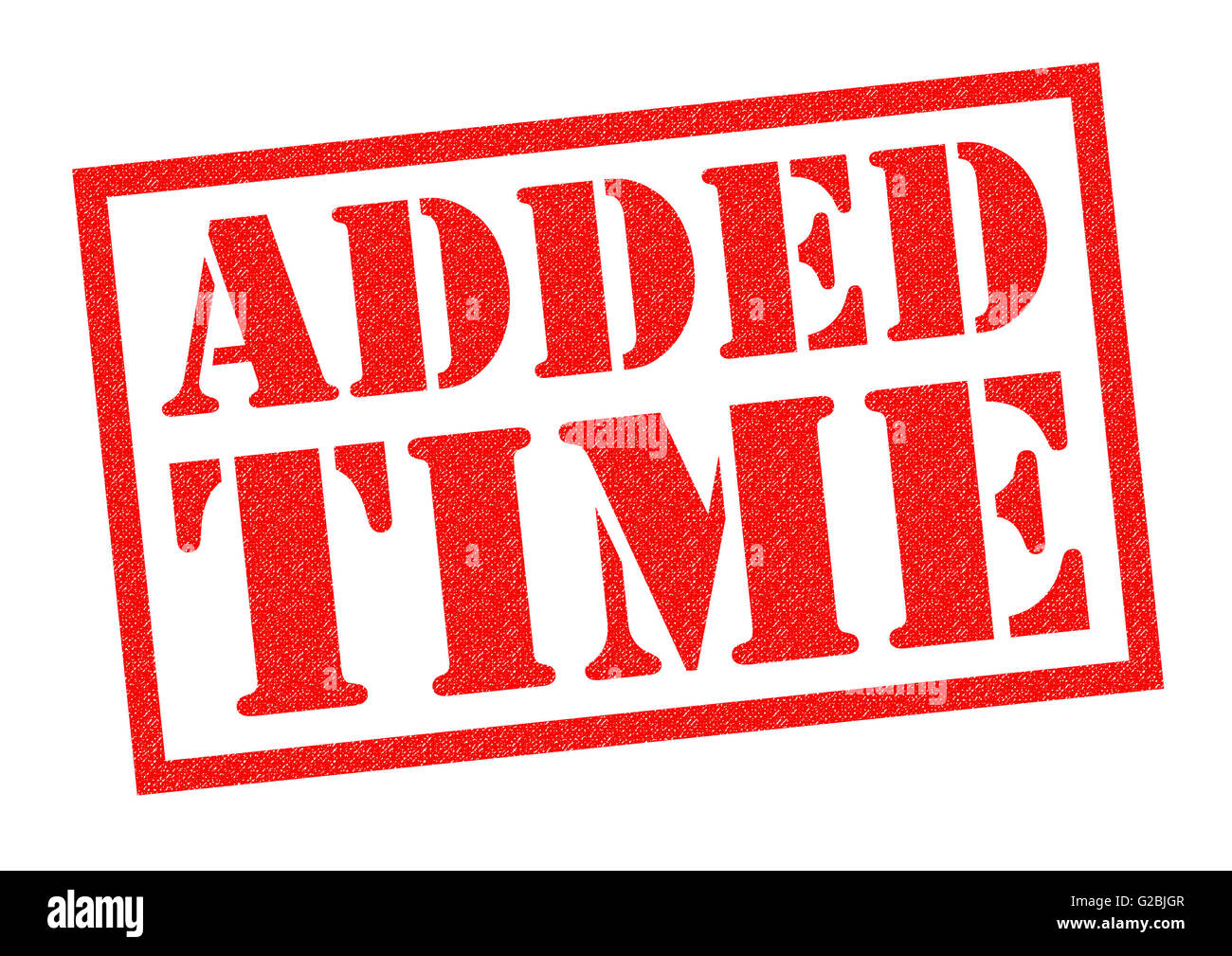 ADDED TIME red Rubber Stamp over a white background Stock Photo - Alamy