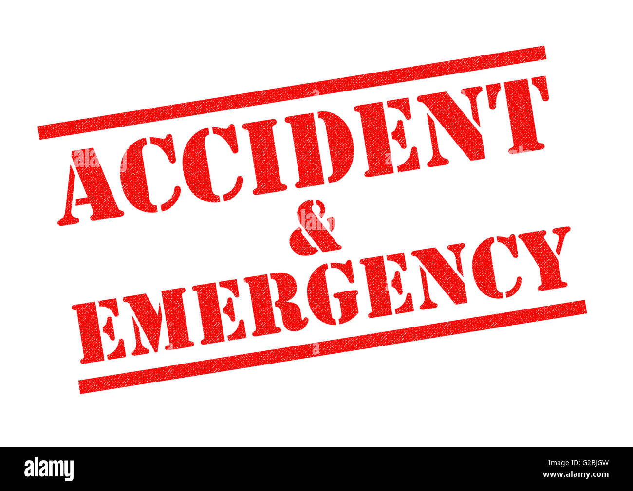 ACCIDENT & EMERGENCY red Rubber Stamp over a white background Stock ...