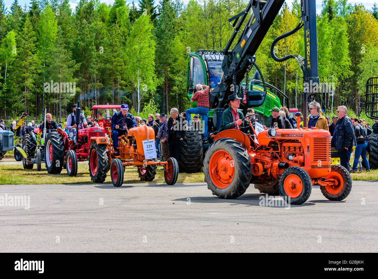 Emmaboda, Sweden - May 14, 2016: Forest and tractor (Skog och traktor ...