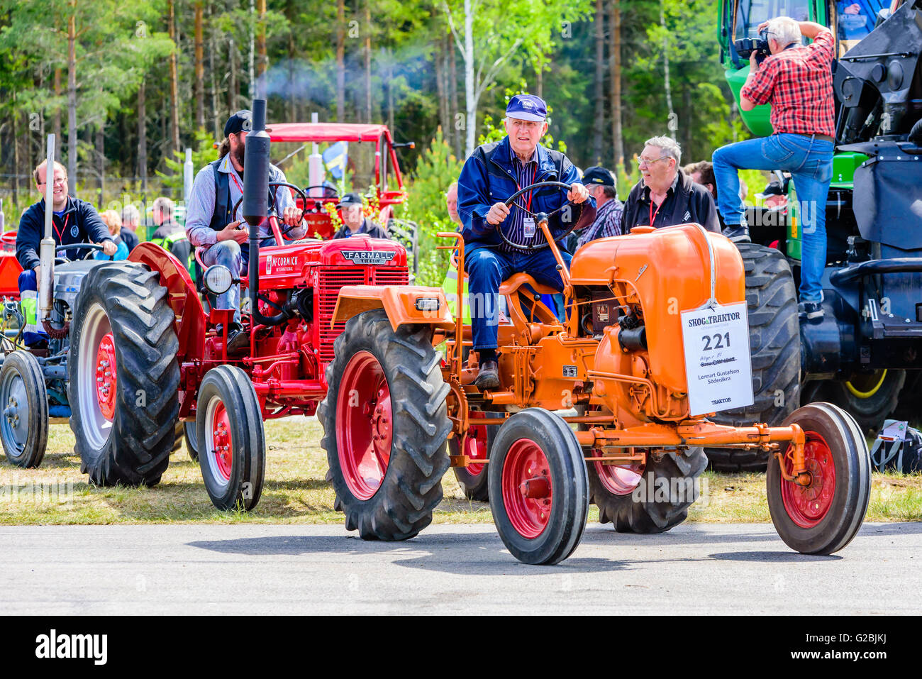 Emmaboda, Sweden - May 14, 2016: Forest and tractor (Skog och traktor ...