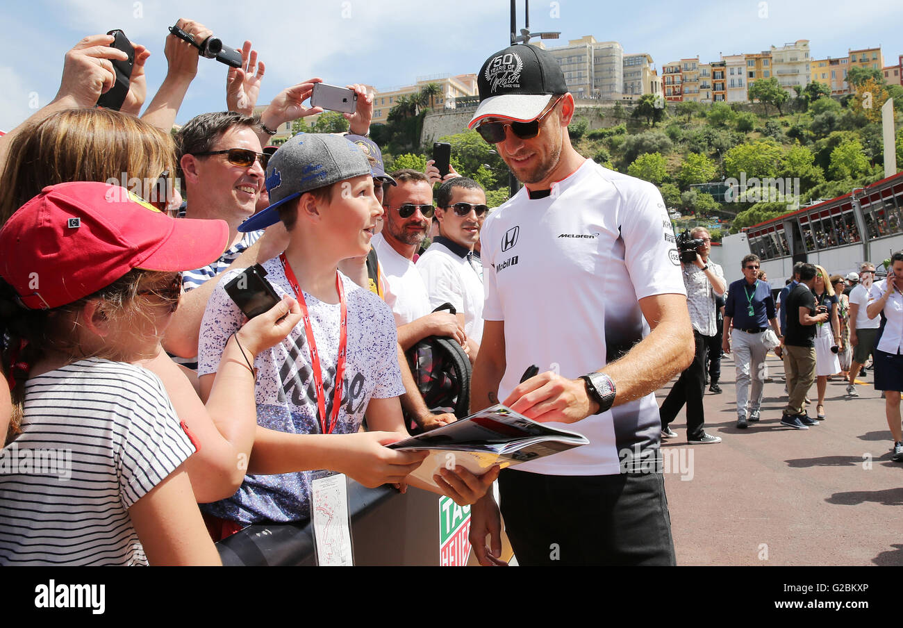 Mclaren's Jenson Button at the Circuit de Monaco, Monaco Stock Photo ...