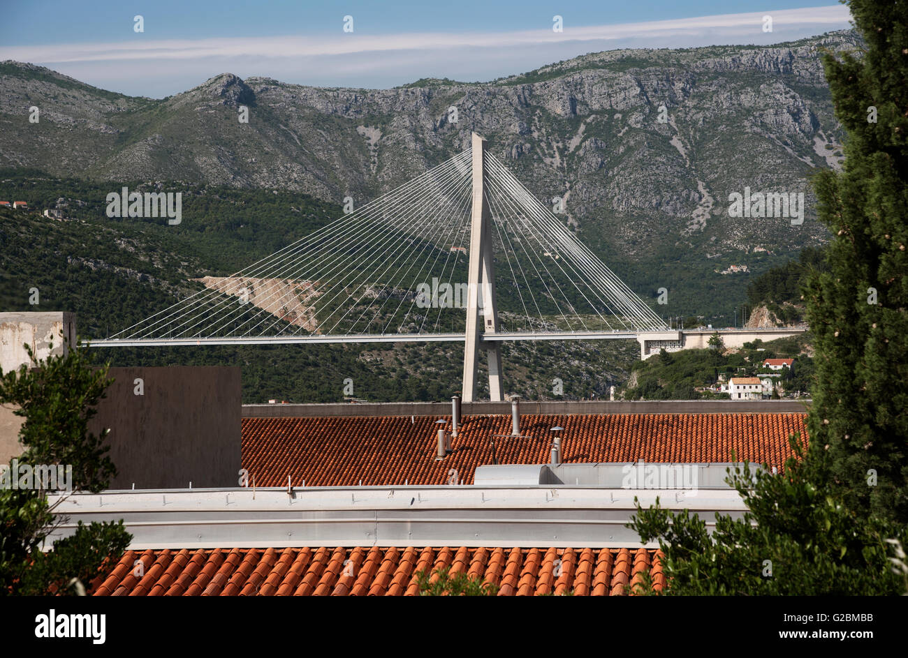 THE FRANJO TUDMAN BRIDGE DUBROVNIK CROATIA The 518 meter long cable ...