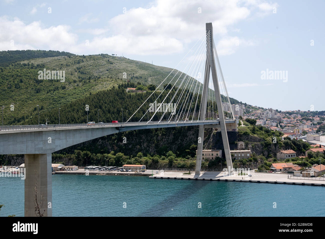 THE FRANJO TUDMAN BRIDGE DUBROVNIK CROATIA The 518 meter long cable ...
